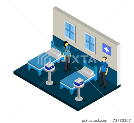 isometric hospital room - Stock Illustration [73780267] - PIXTA
