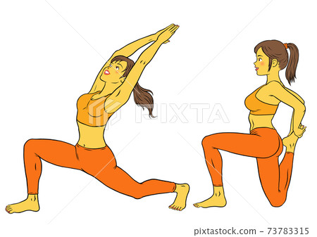 2 sets of women fitness instructors - Stock Illustration [73783315] - PIXTA
