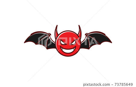 devil head red with bat wings logo symbol icon... - Stock Illustration ...