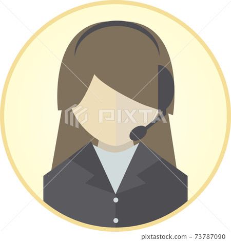 Simple call center operator person icon - Stock Illustration [73787090 ...