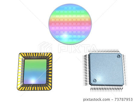 CMOS image sensor Silicon-based wafer IC... - Stock Illustration ...