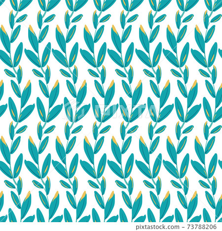 Beautiful vector flowers and leaves seamless...-插圖素材 [73788206] - PIXTA圖庫
