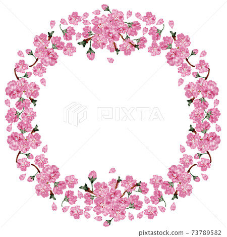 Sakura circle frame - Stock Illustration [73789582] - PIXTA