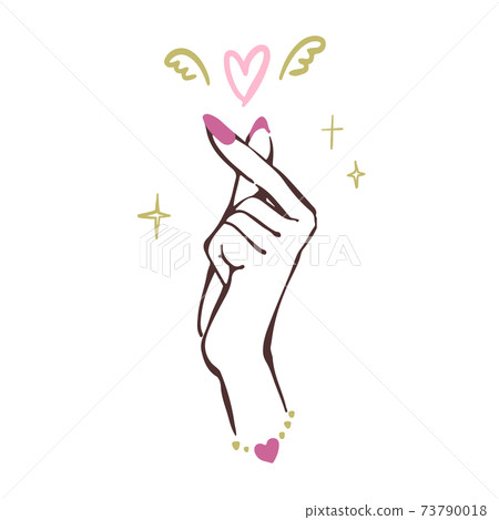 Fashionable cute hand sign LOVE - Stock Illustration [73790018] - PIXTA