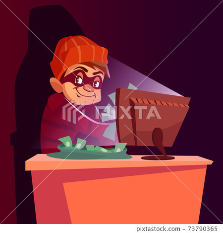 Computer scammer vector cartoon illustration - Stock Illustration ...