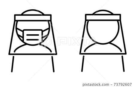 Person icon wearing a face shield Line art... - Stock Illustration ...