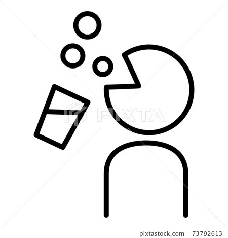 Line art icon pictogram of gargling person - Stock Illustration ...