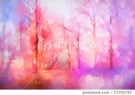 Illustration colorful autumn forest. Abstract... - Stock Illustration ...