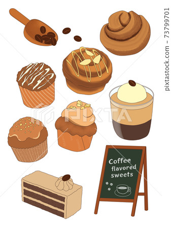 Coffee-flavored sweets & bread - Stock Illustration [73799701] - PIXTA