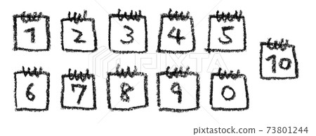 Numbers on hand-drawn notepad (for layout... - Stock Illustration ...