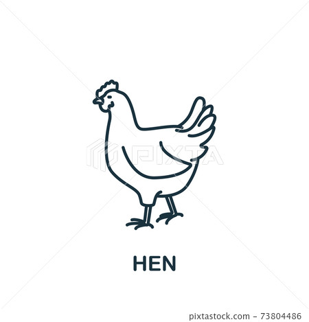 Hen icon from home animals collection. Simple... - Stock Illustration ...