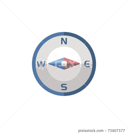 Compass east direction. Flat icon. Isolated... - Stock Illustration ...