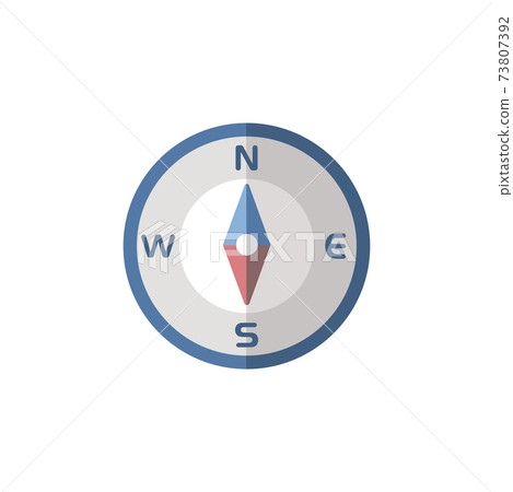 Compass south direction. Flat icon. Isolated... - Stock Illustration ...