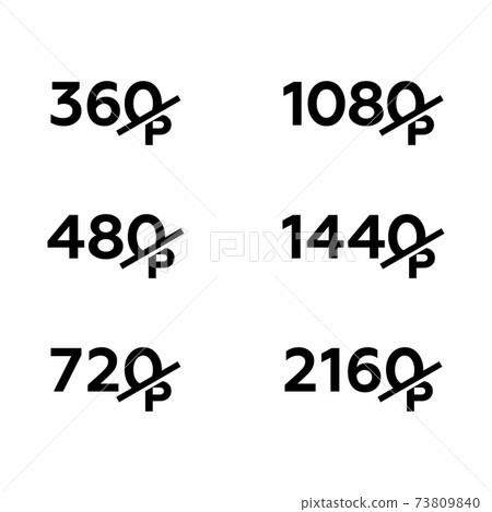 360p, 480p, 720p, 1080p, 1440p, 2160p most... - Stock Illustration ...