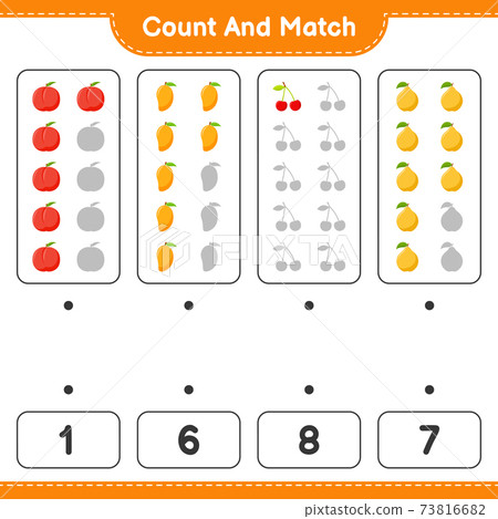Count and match, count the number of Fruits and... - Stock Illustration ...