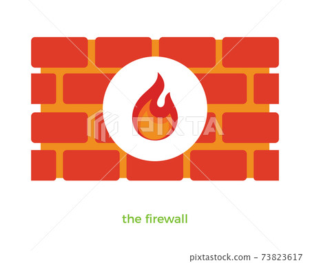 The Red Firewall. Isolated Vector Illustration - Stock Illustration ...