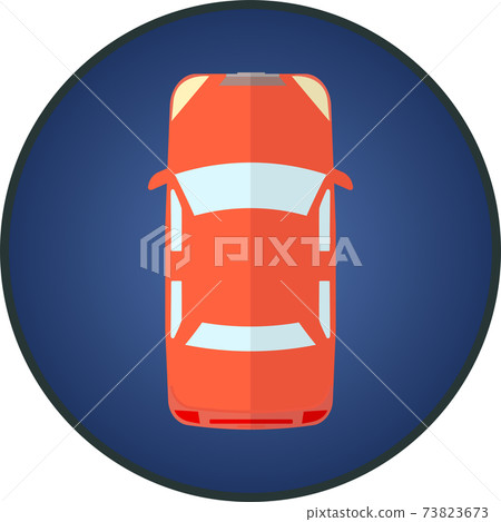 Simple car icon seen from above (color) - Stock Illustration [73823673 ...