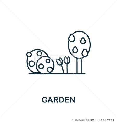 Garden icon. Simple line element Garden symbol... - Stock Illustration ...