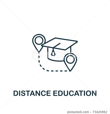Distance Education icon from e-learning... - Stock Illustration ...