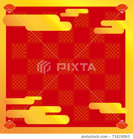 Japanese-style background checkered pattern and... - Stock Illustration ...