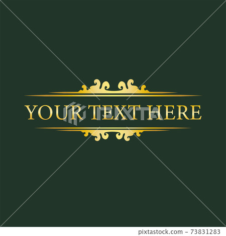 Decorative gold title frame isolated on dark... - Stock Illustration ...