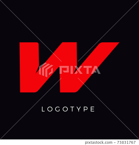 Speed letter W. Red race monogram logo. Italic... - Stock Illustration ...