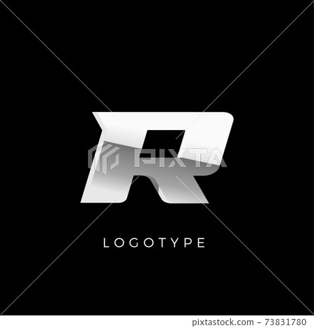Steel R letter. Business monogram with... - Stock Illustration ...