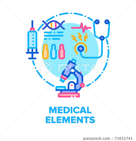 Medical Elements Vector Concept Color... - Stock Illustration [73832741 ...