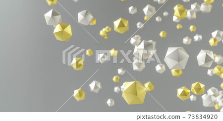 flying abstract white and yellow objects on... - Stock Illustration ...