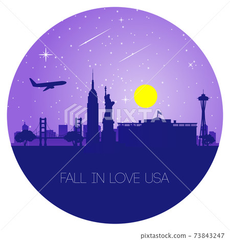 famous landmark of usa,silhouette design - Stock Illustration [73843247 ...