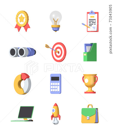 Successful business - modern realistic 3d icons... - Stock Illustration ...
