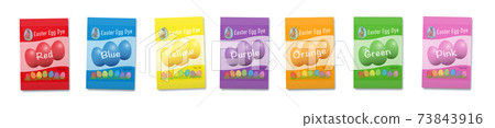 Egg dye sachets. Different colorful paper... - Stock Illustration ...