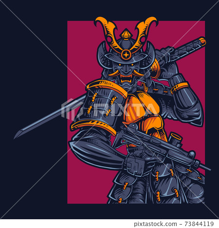 Oni samurai mascot logo design - Stock Illustration [73844119] - PIXTA