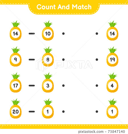 Count and match, count the number of Pineapple... - Stock Illustration ...