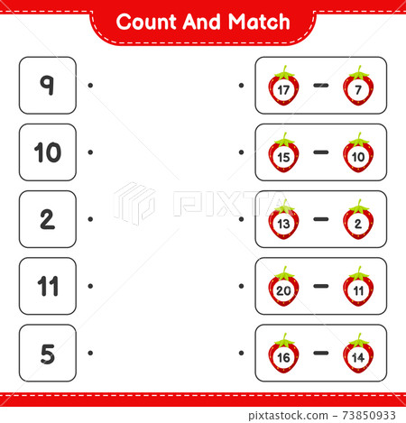 Count and match, count the number of Strawberry... - Stock Illustration ...