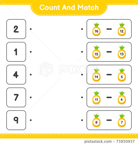 Count and match, count the number of Pineapple... - Stock Illustration ...
