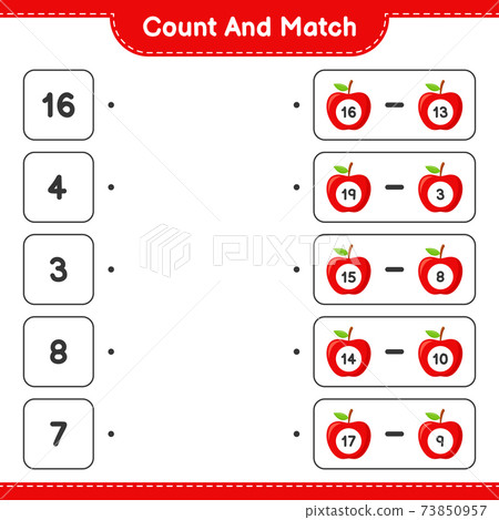 Count and match, count the number of Apple and... - Stock Illustration ...