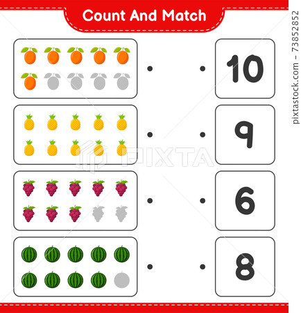 Count and match, count the number of Fruits and... - Stock Illustration ...
