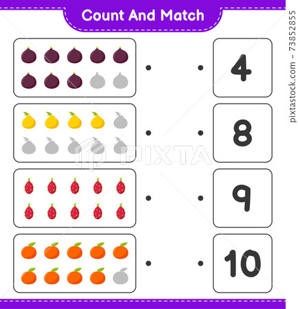Count and match, count the number of Fruits and... - Stock Illustration ...
