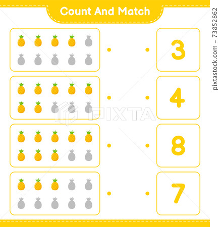 Count and match, count the number of Pineapple... - Stock Illustration ...