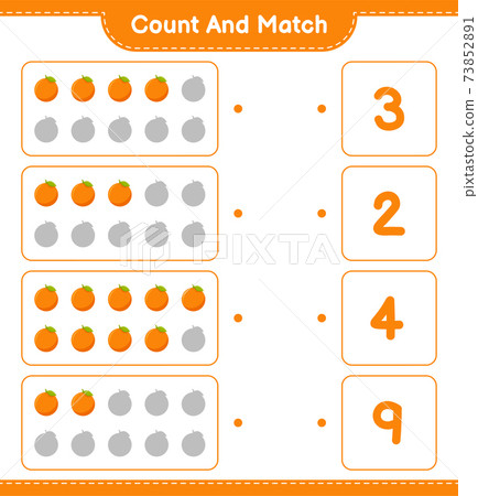Count and match, count the number of Orange and...-插圖素材 [73852891 ...