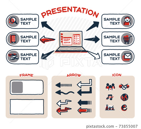 Icon material for document creation / presentation - Stock Illustration ...