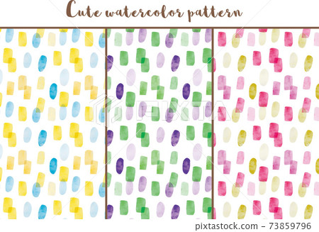 Cute watercolor pattern_seamless_set 02 - Stock Illustration [73859796 ...