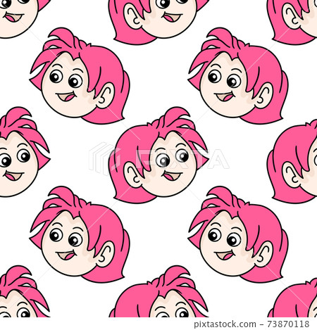 happy woman pattern seamless textile print.... - Stock Illustration ...