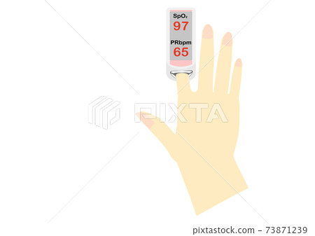 Hand measuring SpO2 with a pulse oximeter - Stock Illustration ...