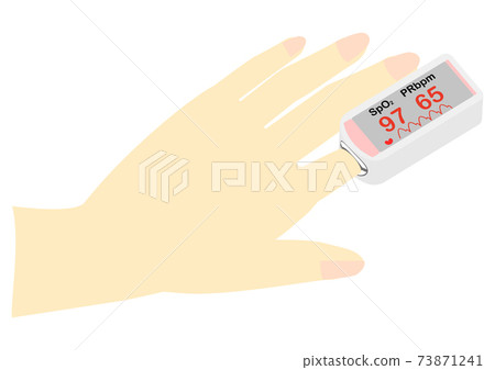 Hand measuring SpO2 with a pulse oximeter - Stock Illustration ...