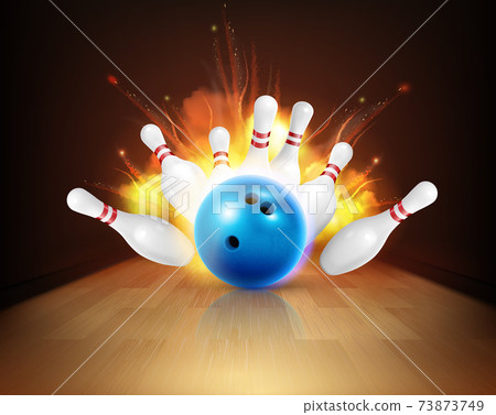 Fire Bowling Strike Composition - Stock Illustration [73873749] - PIXTA