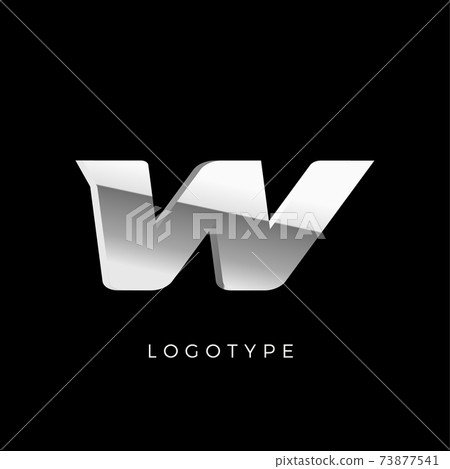 Steel W letter. Business monogram with... - Stock Illustration ...