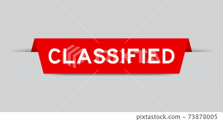 Red color inserted label with word classified...-插圖素材 [73878005] - PIXTA圖庫