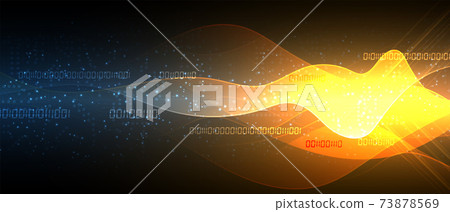 Bytes of binary code run through network.... - Stock Illustration ...